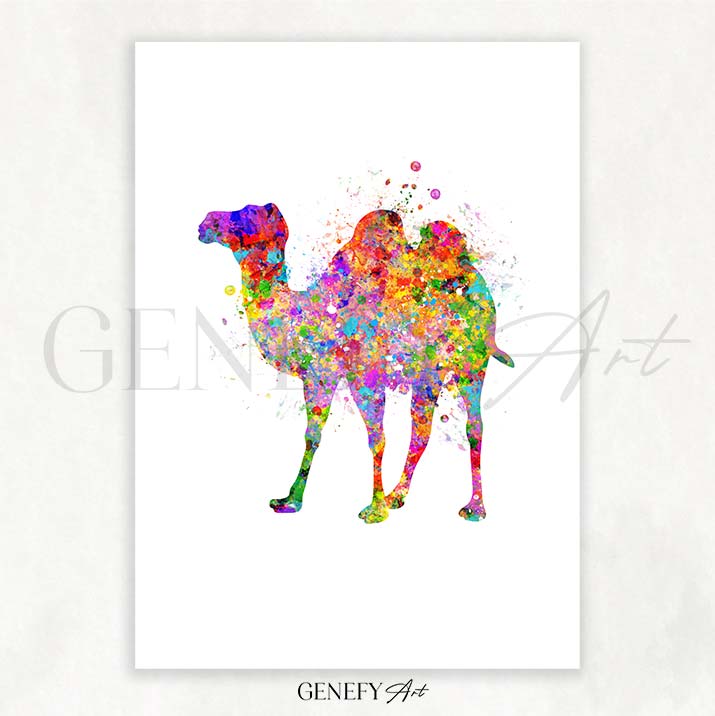 Camel Watercolour Print, Camel Portrait, Camel Prints – Genefy Art